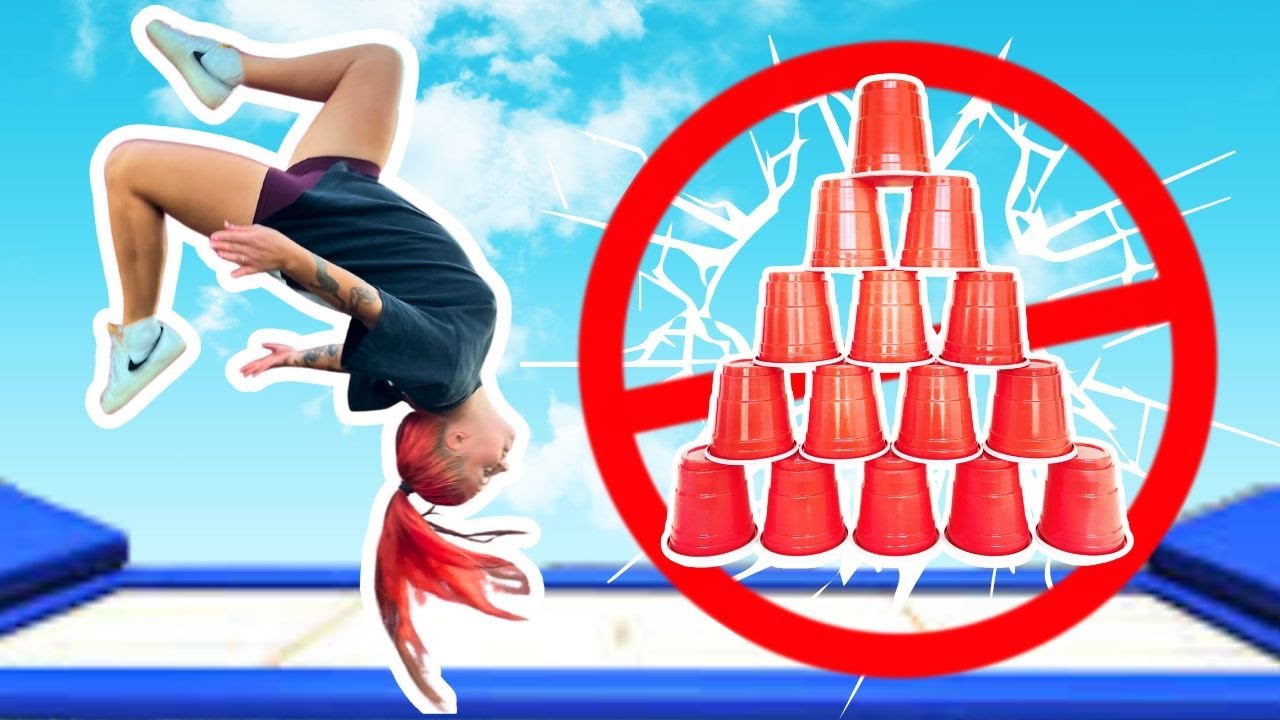 Don’t Crush the Cups! (Hilarious Trampwall Box Game Challenge!)