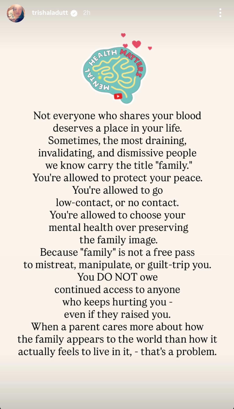 Sanjay Dutt's daughter Trishala pens cryptic note about parent caring ...