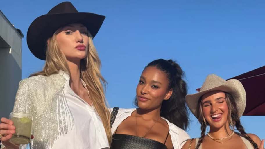 WNBA star Cameron Brink goes full cowboy with denim miniskirt and boots fit