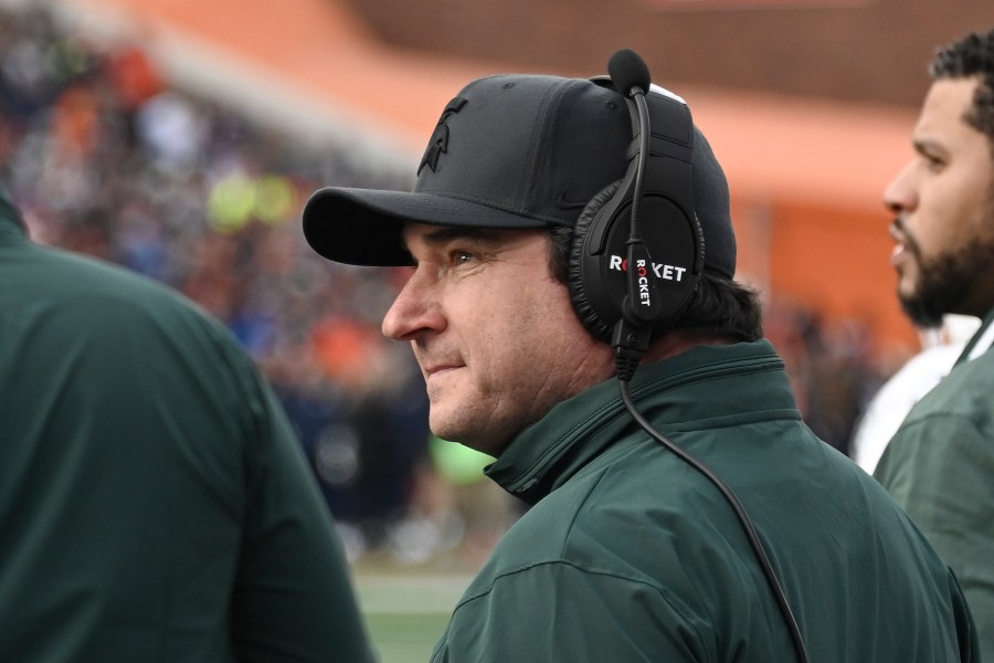 Michigan State University football coach Jonathan Smith talks upcoming ...