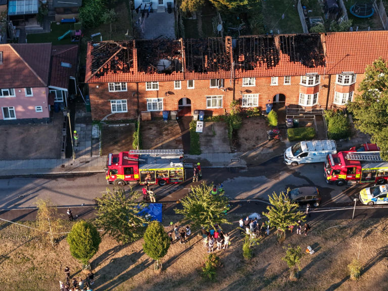 North London blaze damages row of terraced homes