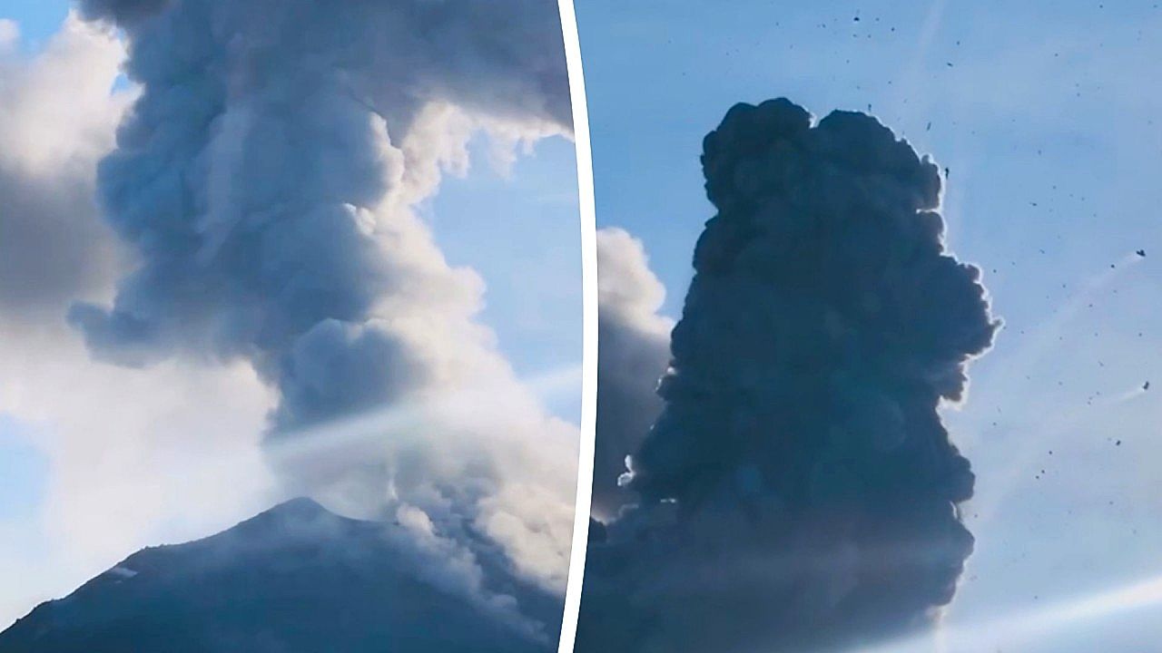 Watch the impressive eruption of the Ile Lewotolok volcano in Indonesia