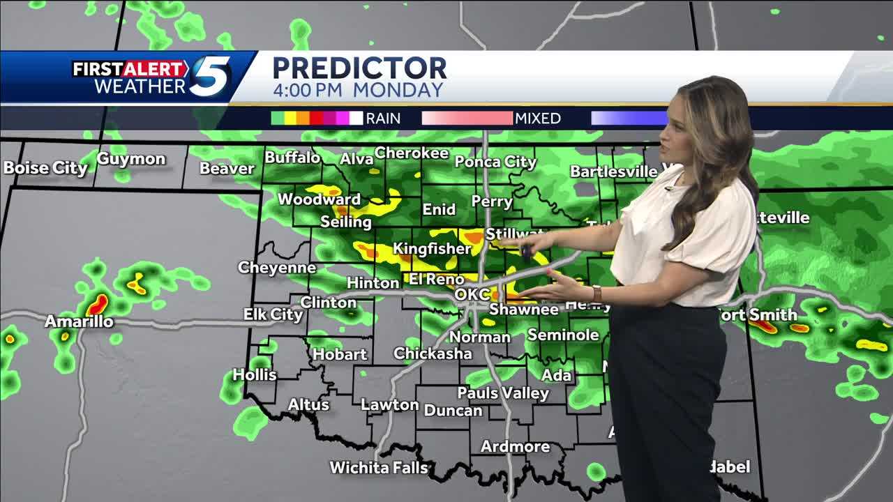 TIMELINE: Rain continues as temperatures drop across Oklahoma