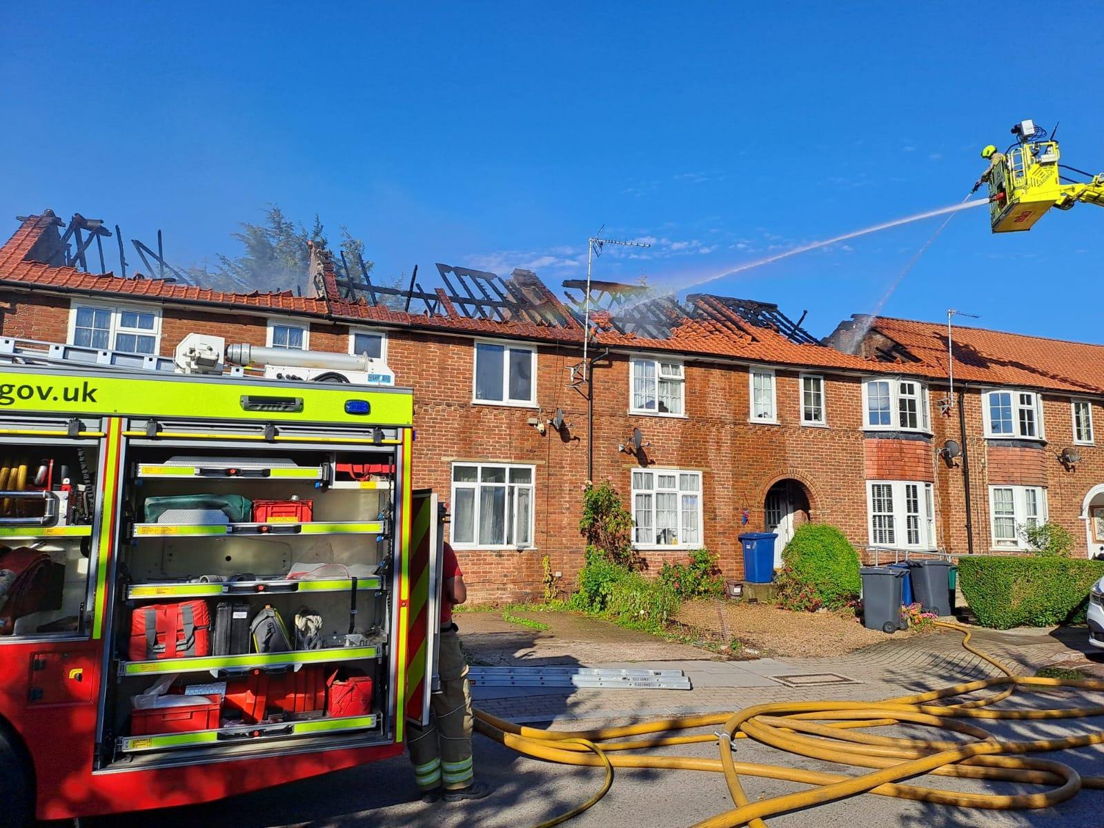 Blaze destroys row of homes in north London inferno