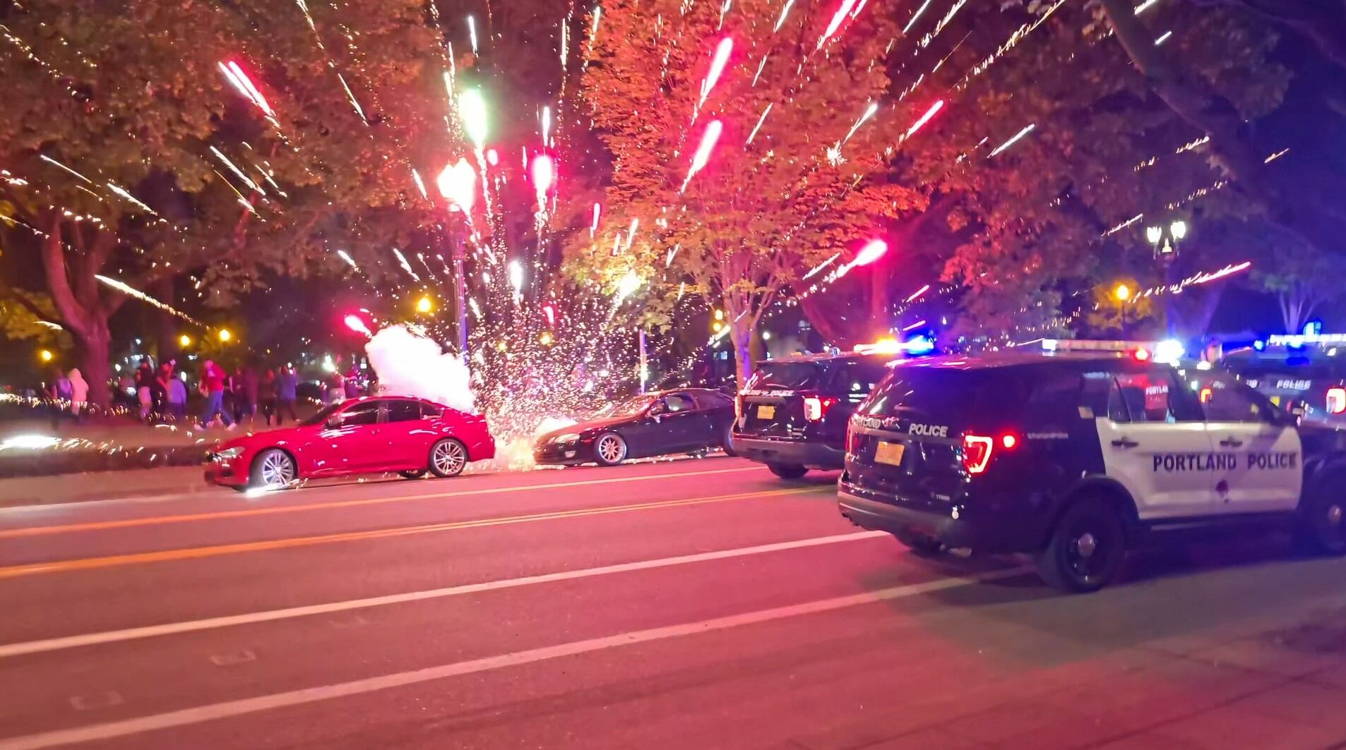 Police: Fireworks thrown at officers during street takeover in N Portland