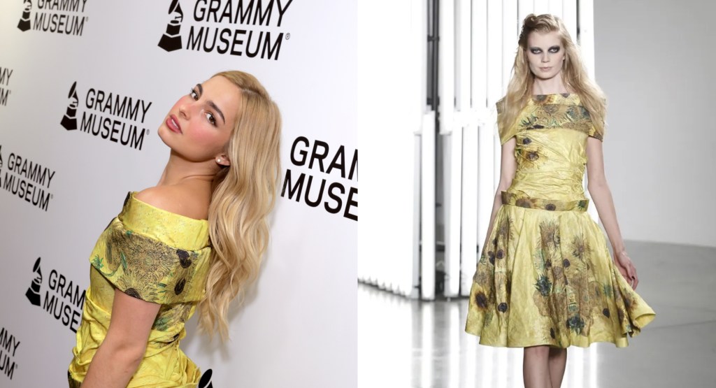 Addison Rae Revisits Rodarte's Van Gogh Collection in Sunflower Dress ...