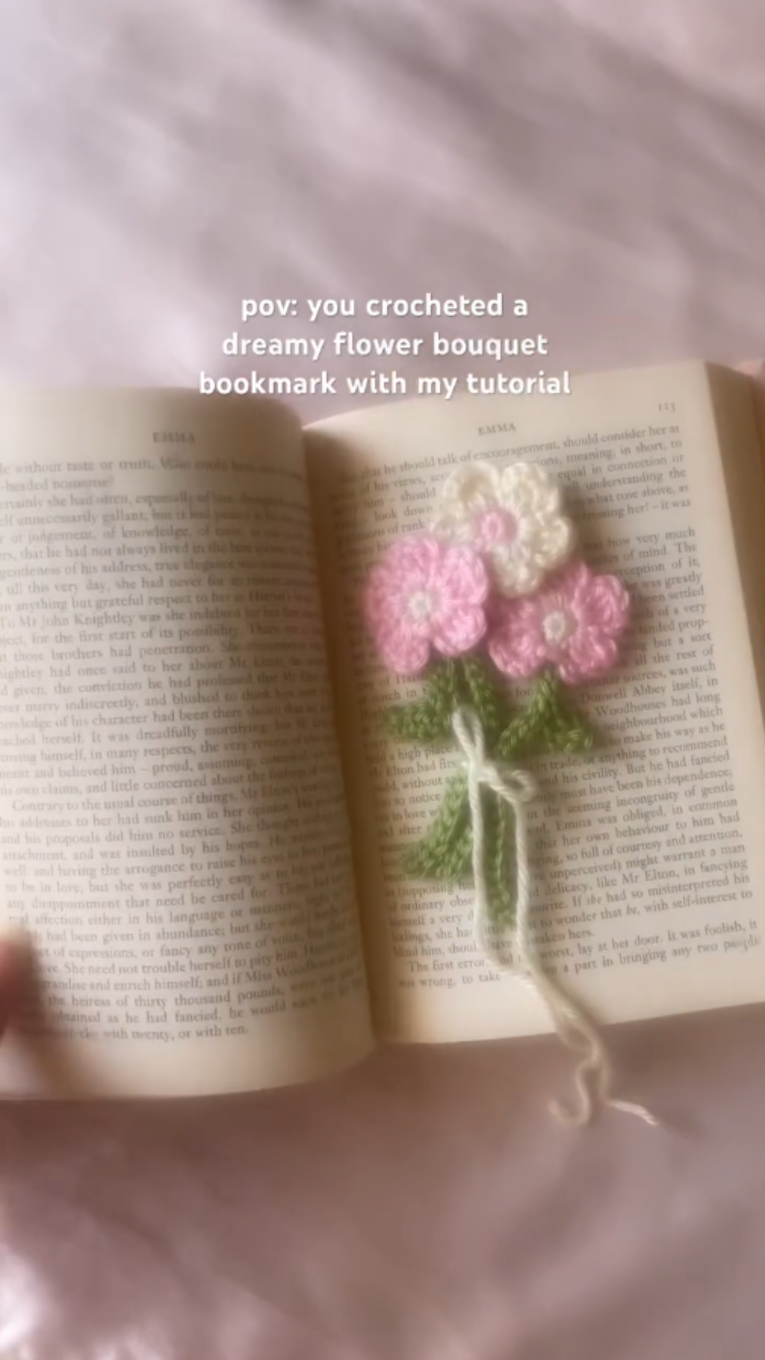 DIY Crochet Flower Bouquet Bookmark for Your Current Read