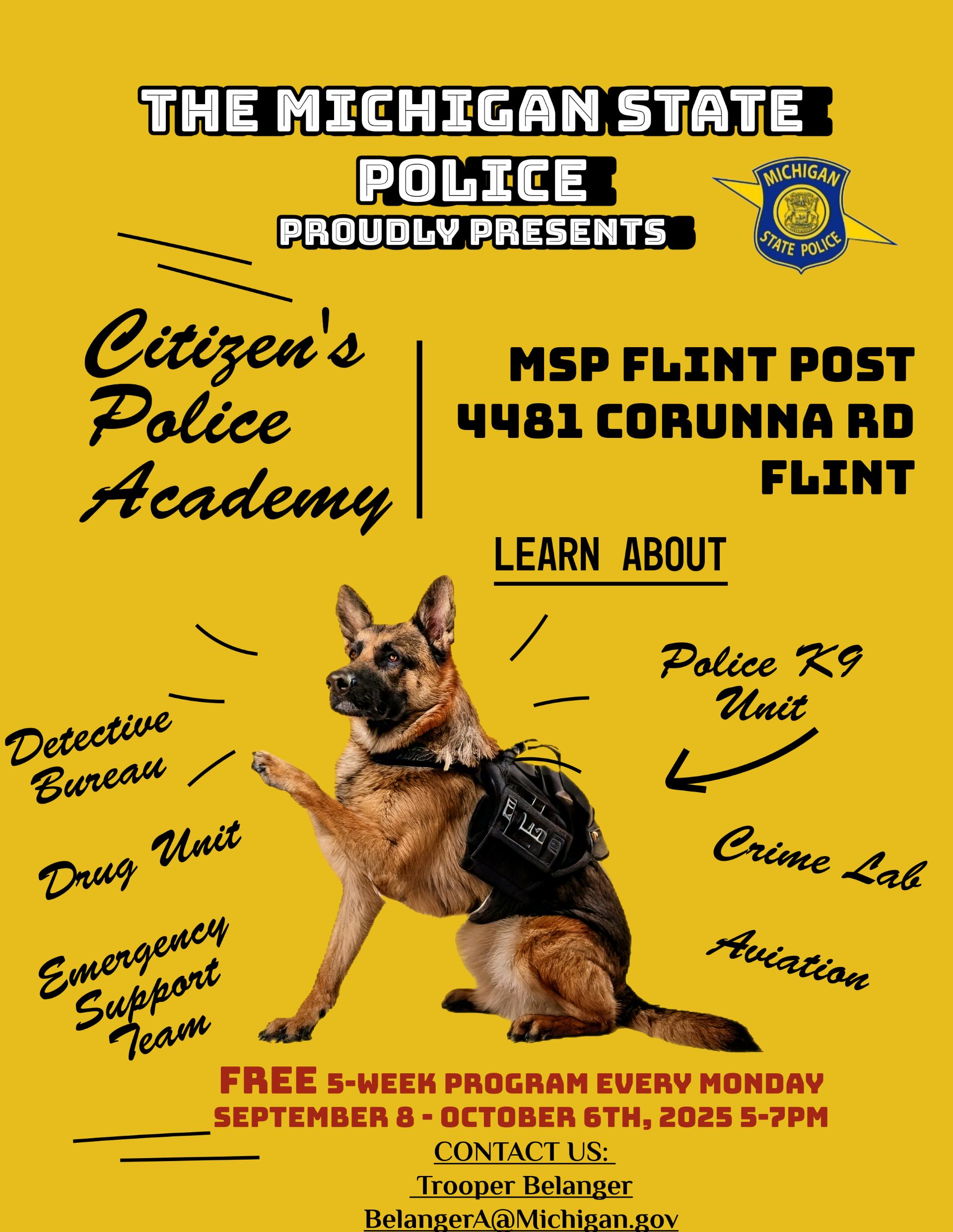 MSP Flint Post to hold Citizen’s Police Academy