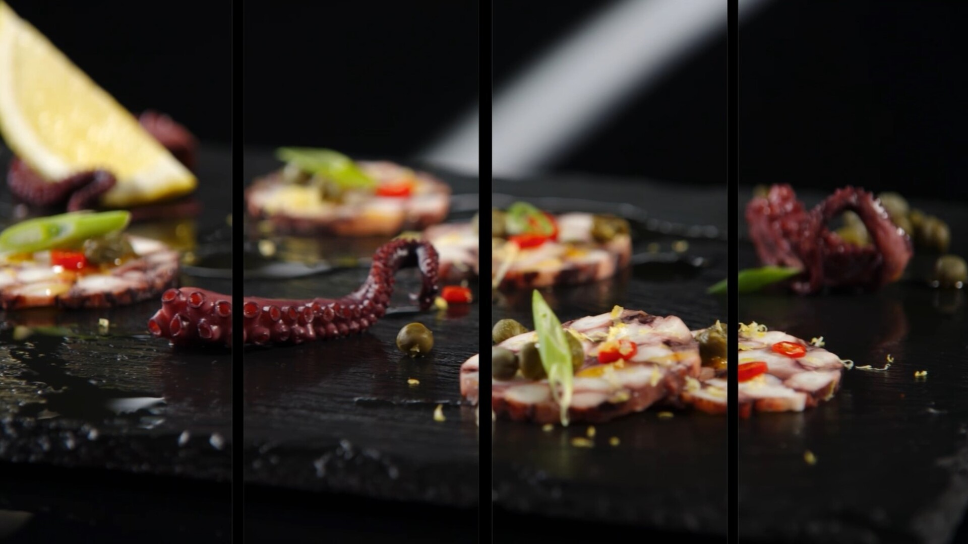 Fabrication d'un carpaccio de poulpe traditionnel sous vide