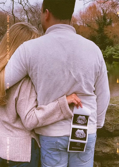 Pamela Laird and long-time love welcome 'perfect' baby on special day