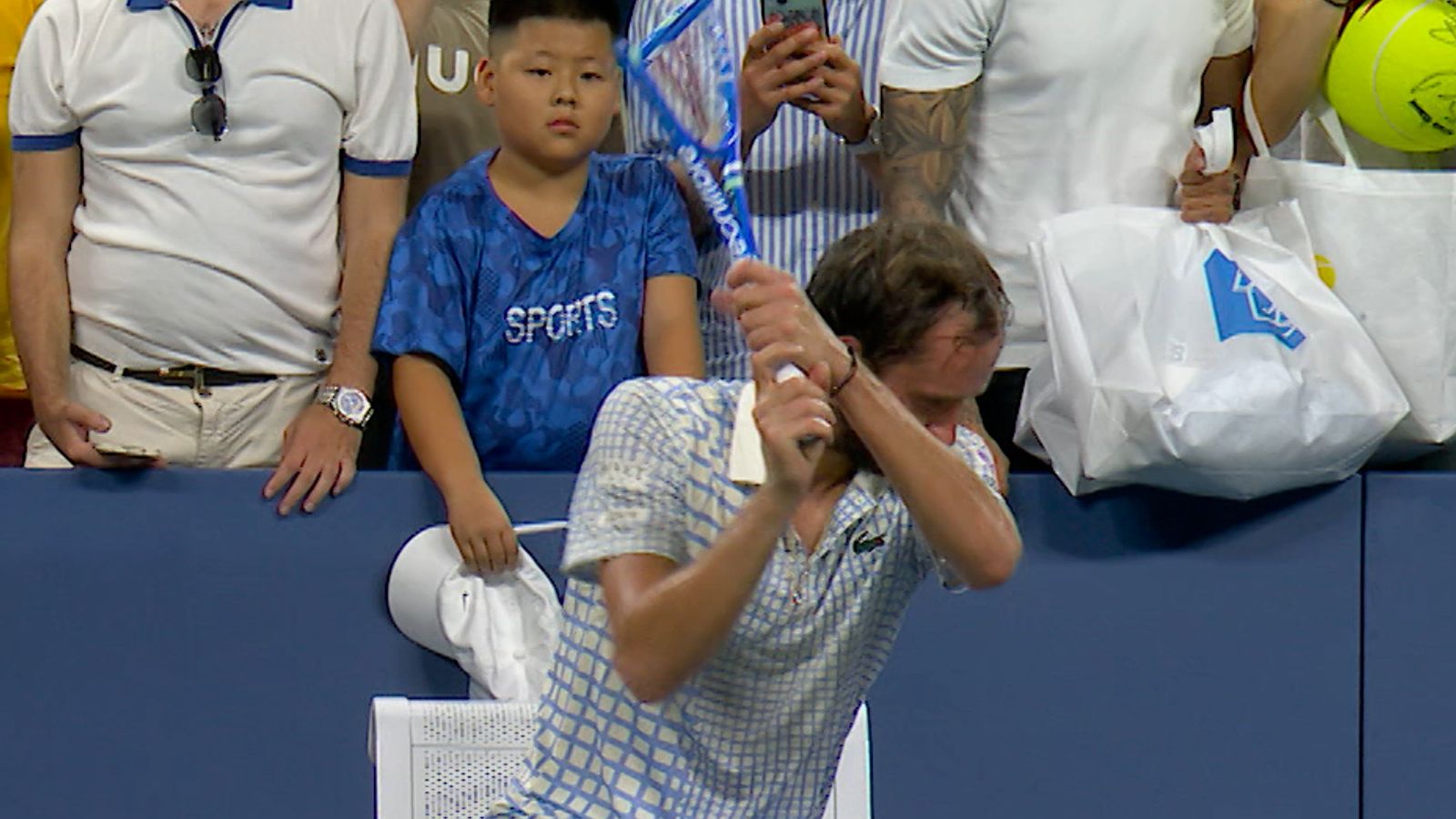 Racket smashed amid chaotic scenes at US Open