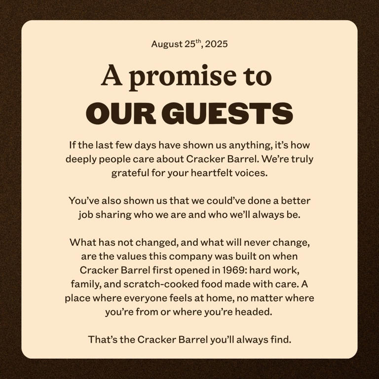 Customers rip Cracker Barrel for lame apology over controversial ...