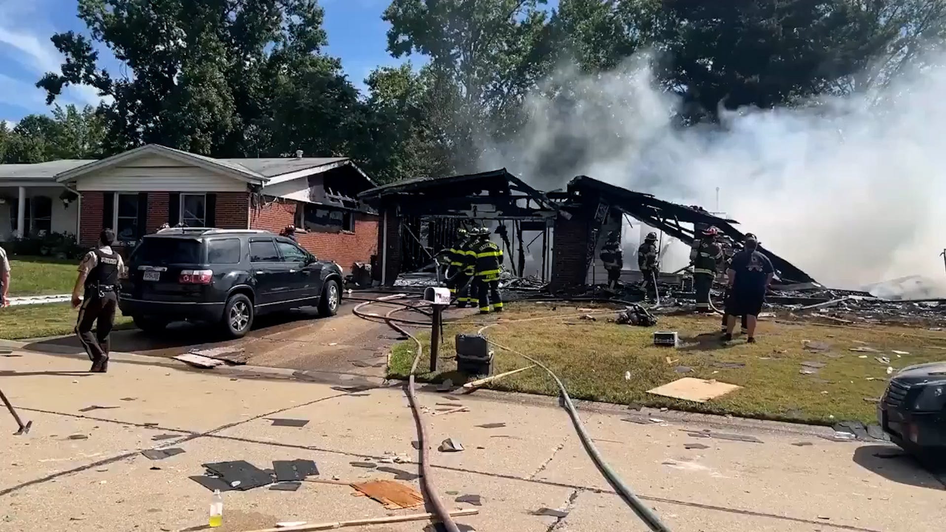 See the aftermath of an explosion that injured 3, destroyed 5 homes