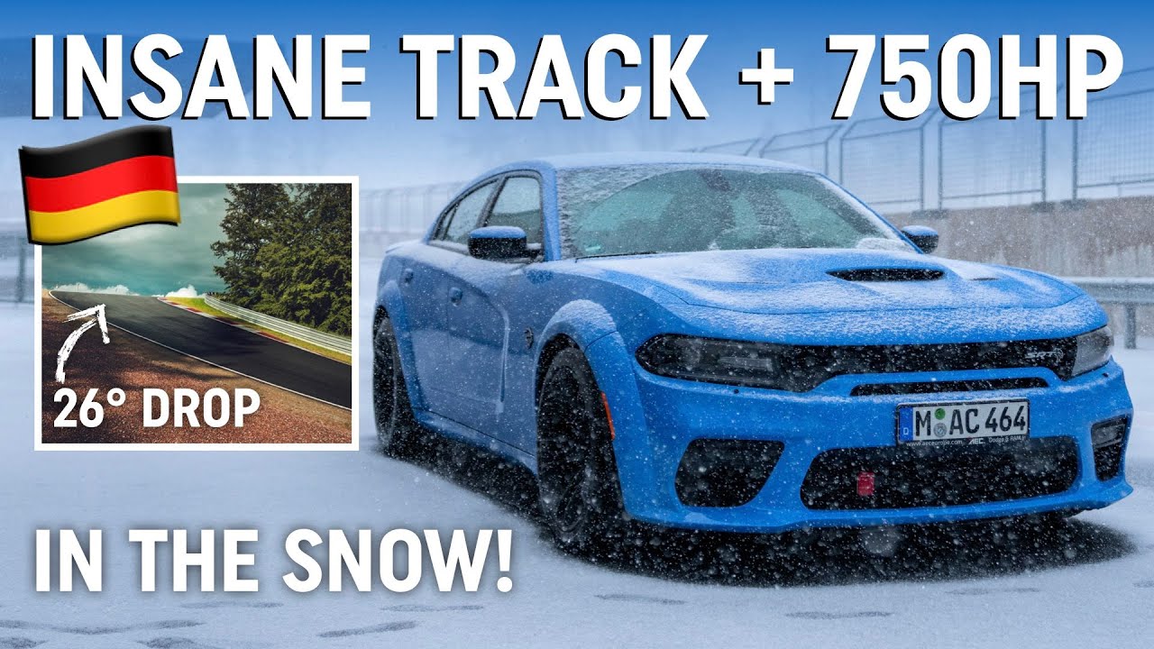 Dodge Charger Hellcat SRT Driving on Snow Track