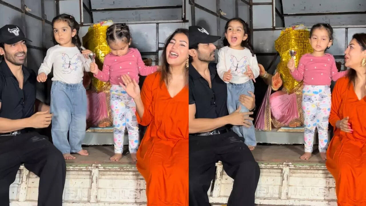 Gurmeet Choudhary and Debina Bonnerjee welcome Bappa home with their ...