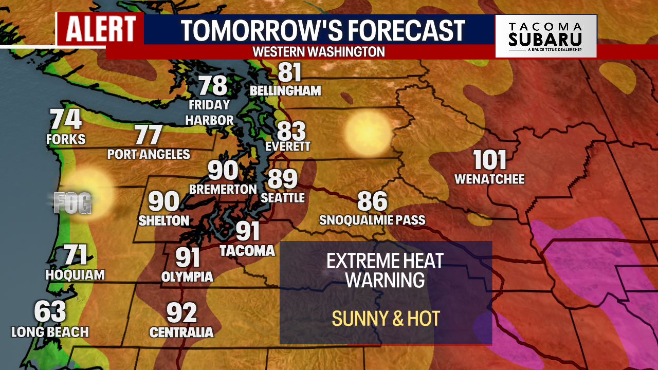 Seattle weather: Last day of Extreme Heat Warning Tuesday