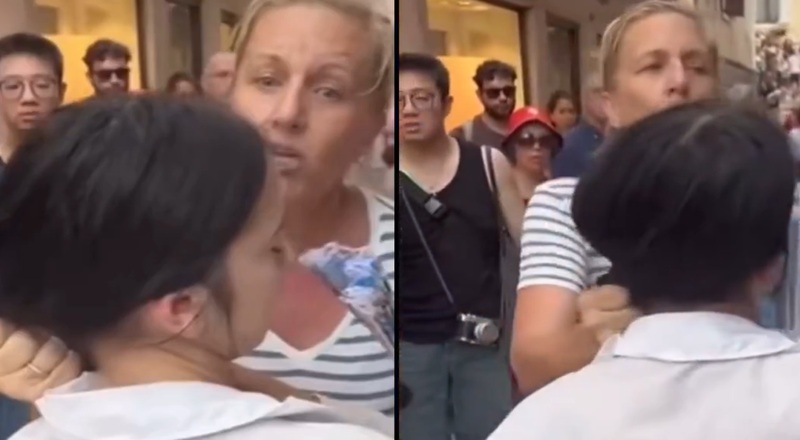 American mom grabs Venice pickpocket by ponytail for 50 minutes [VIDEO]