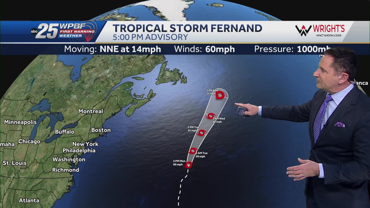 Tracking impact weather across South Florida and Tropical Storm Fernand
