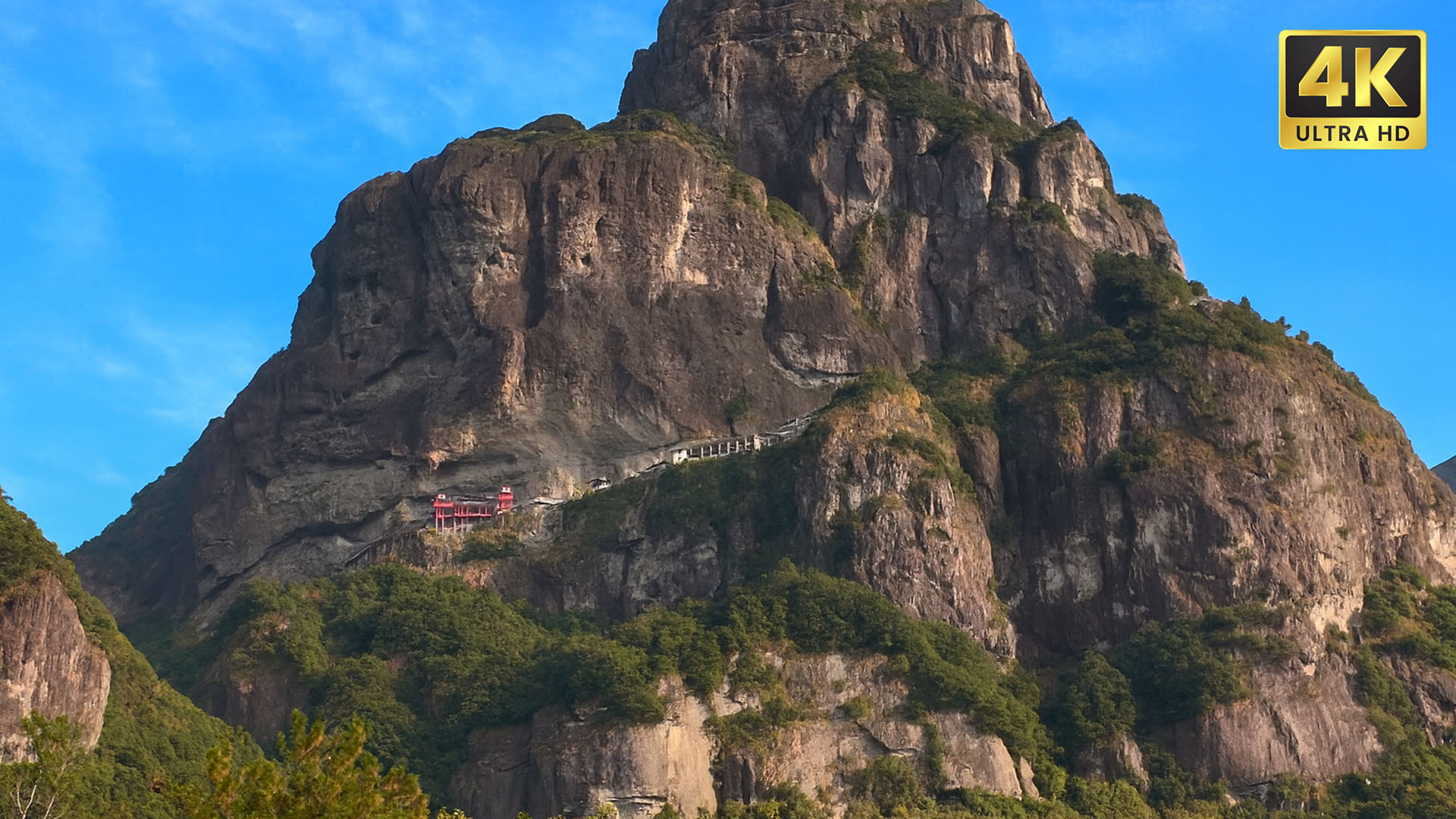 Cliffside Temple Walk in China – China 4K