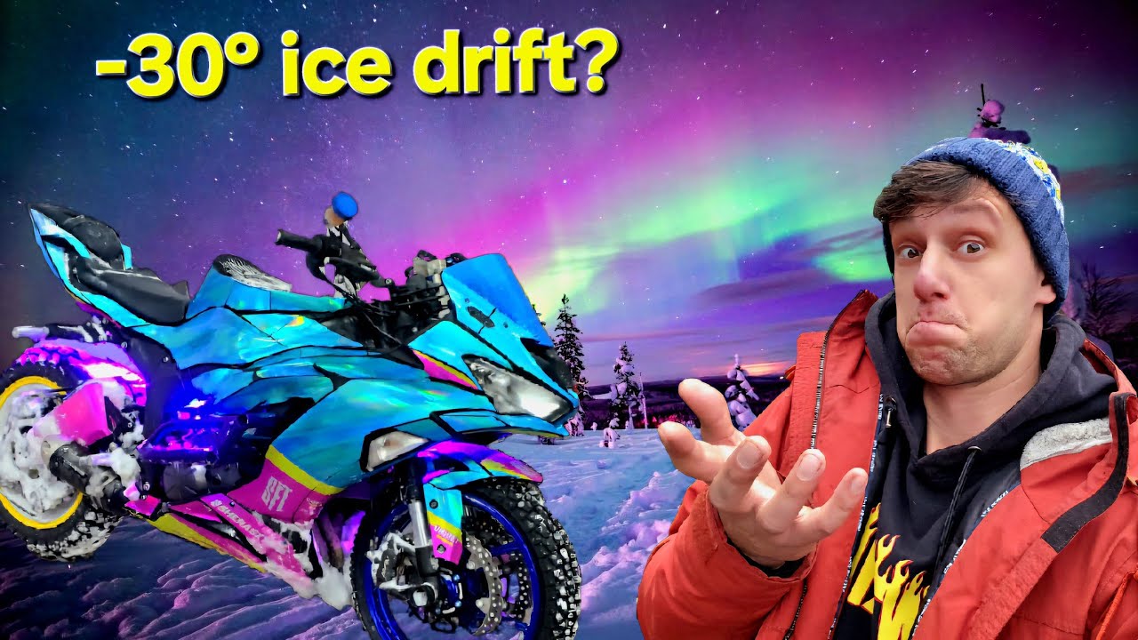 Bike Ice Drift Test in -30° Lapland