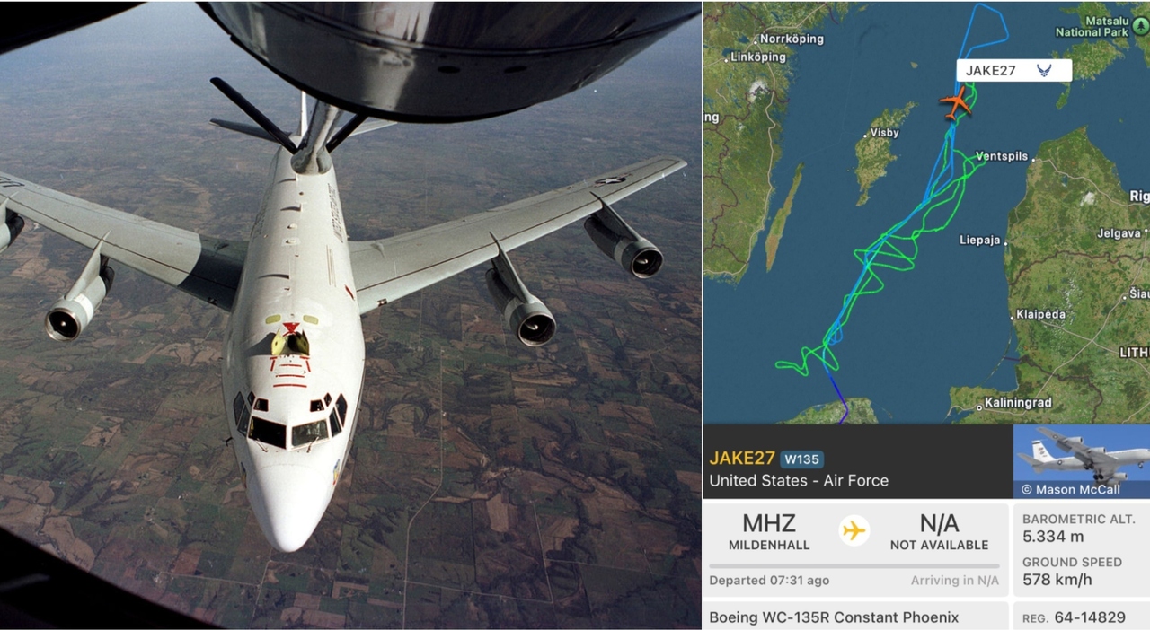 Mar Baltico, la missione del jet americano nuclear sniffer: 7 ore ...