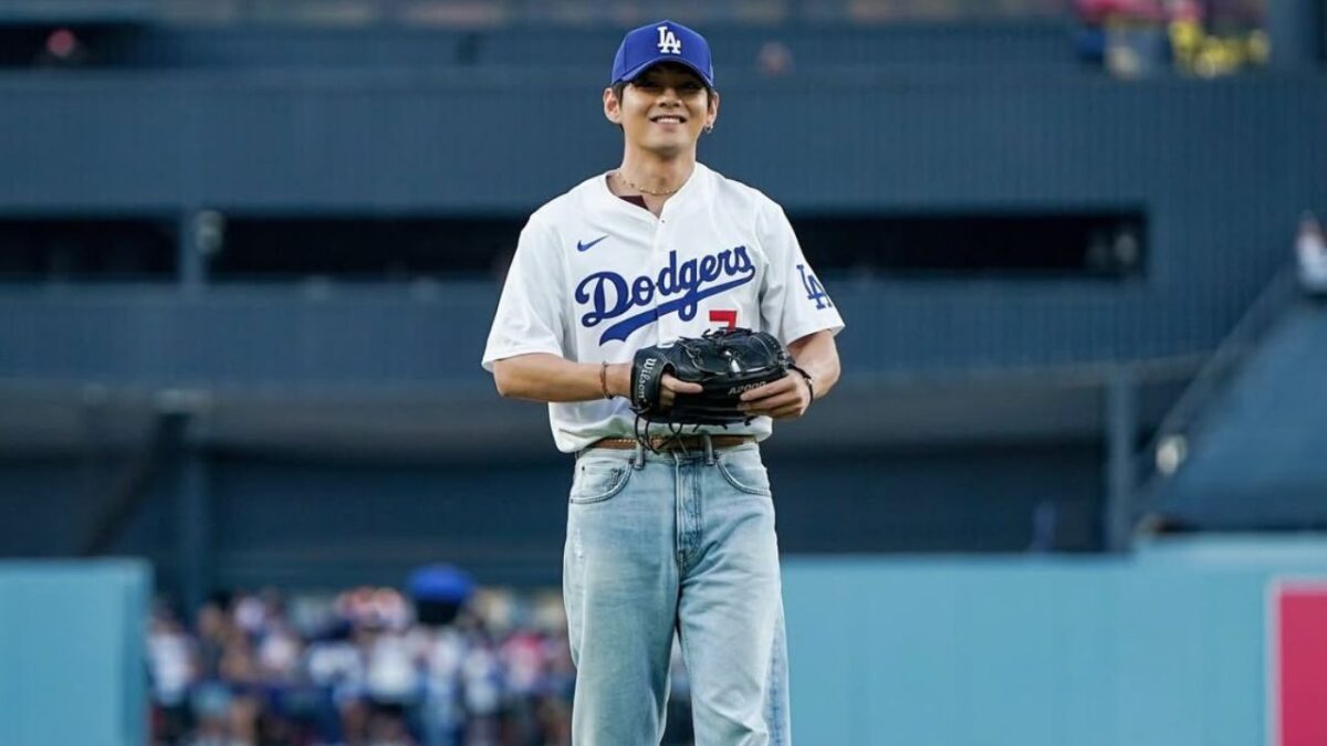 BTS Member V Throwing First Ceremonial Pitch at LA Dodgers Game Sparks ...