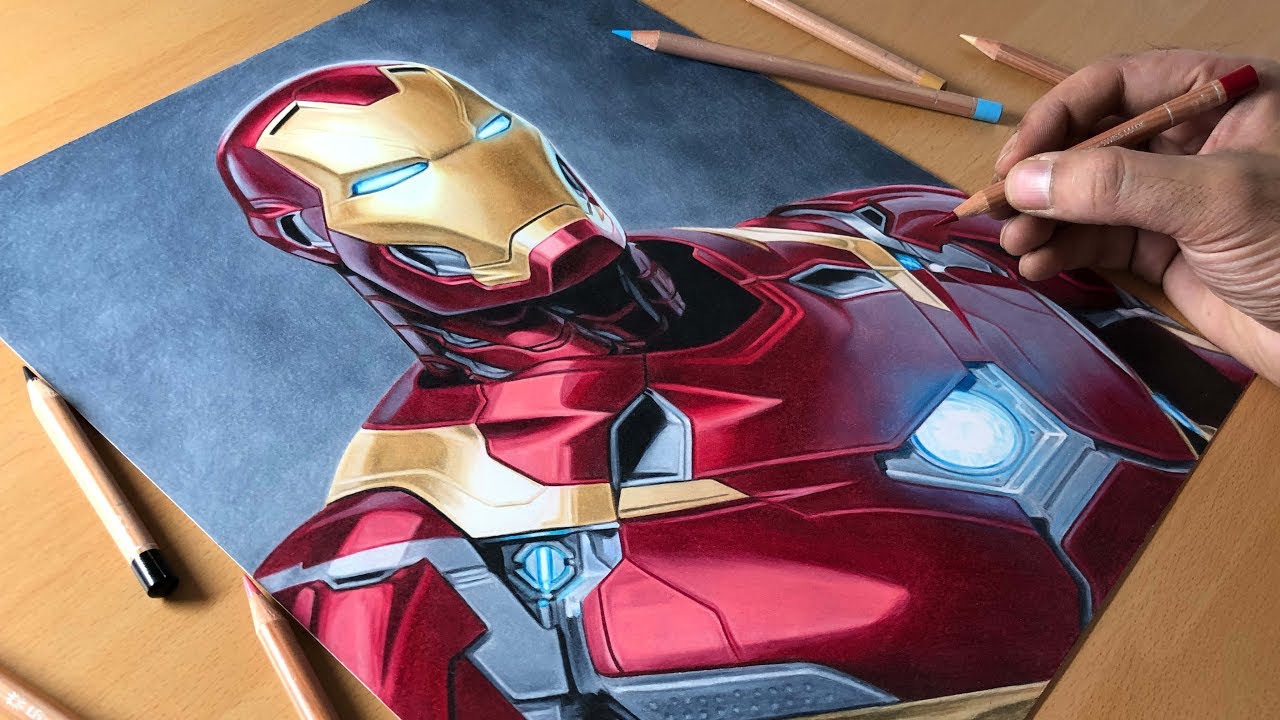 I drew Iron Man again but this time it hits different