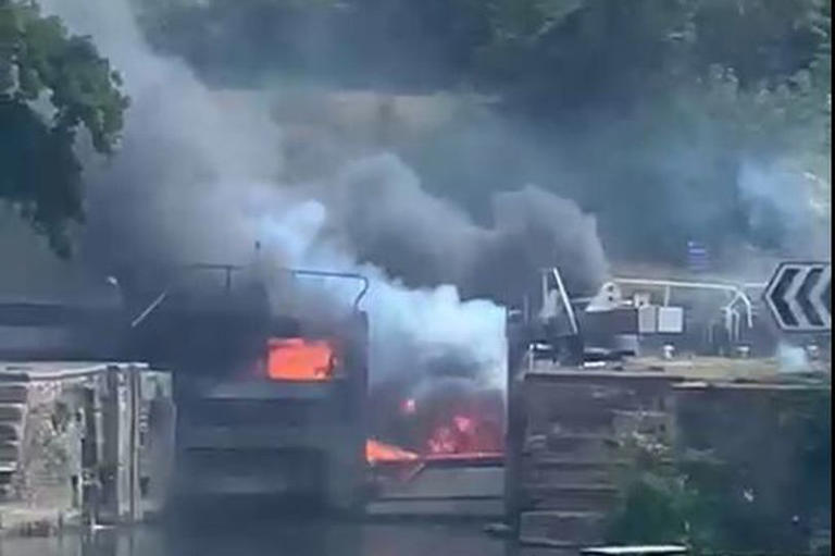 Explosion heard in Somerset village as boat bursts into flames