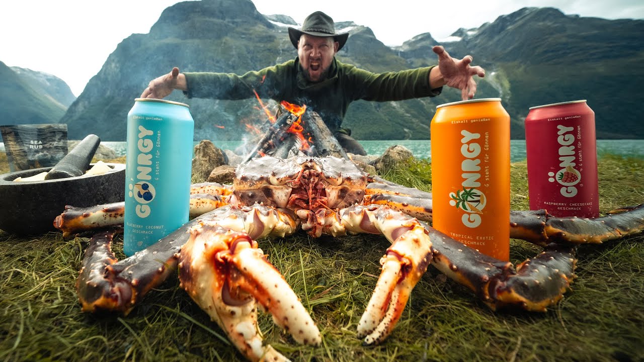 Outdoor Cooking: King Crab with Gönrgy Energy Drink Butter in the Wild