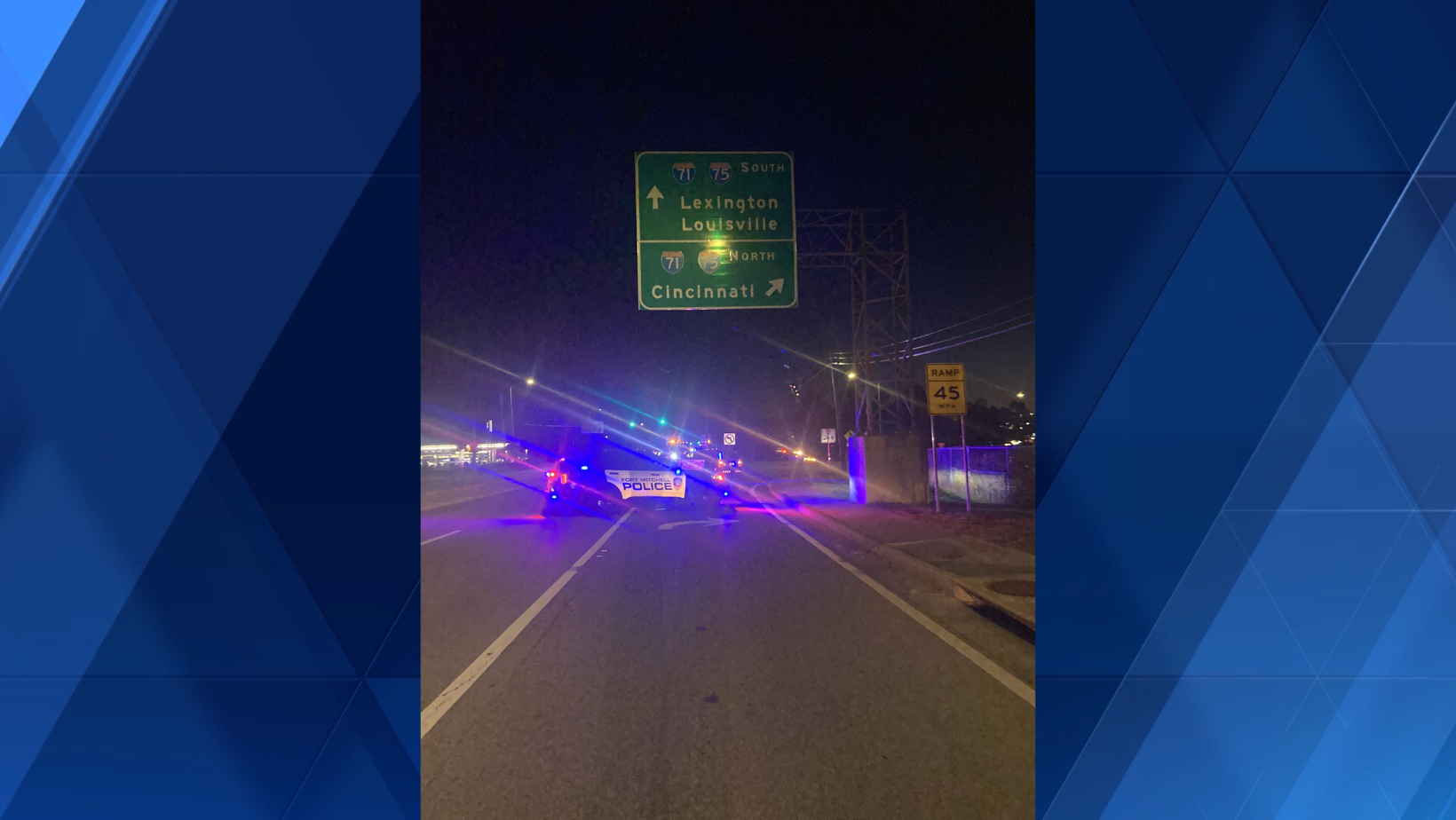 Ramp to I-71/75 blocked due to crash, downed stoplights in Fort Mitchell