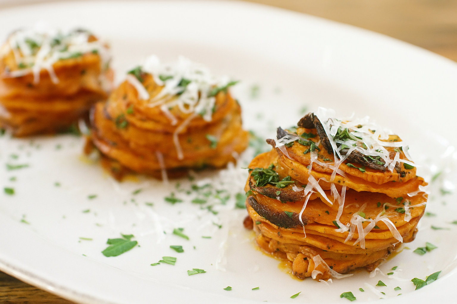 Parmesan Sweet Potato Stacks
