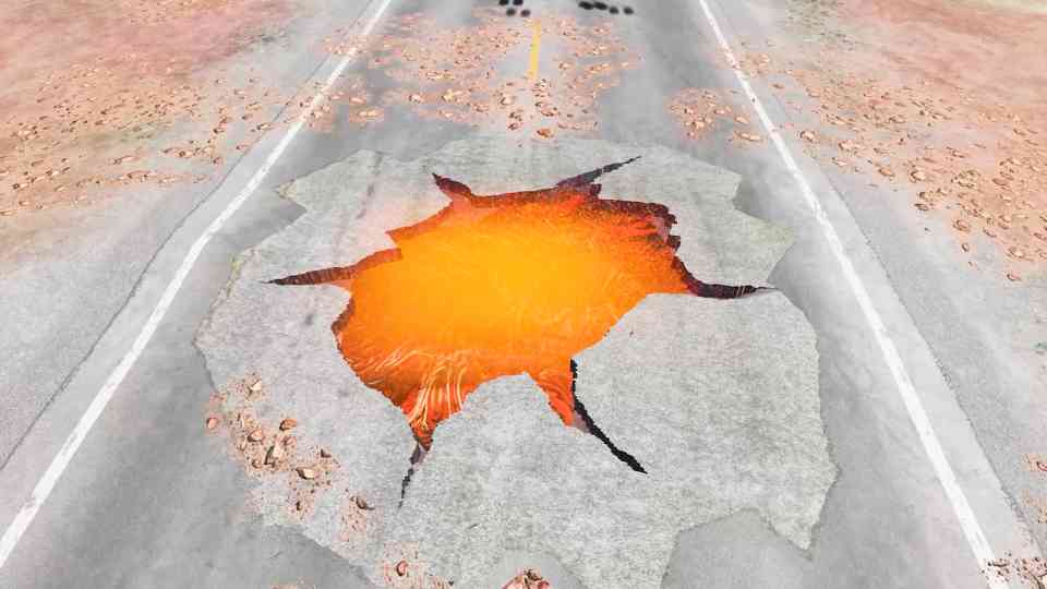 Police Chase Robber Into Erupting Lava Pit – Trucks vs Molten Chaos