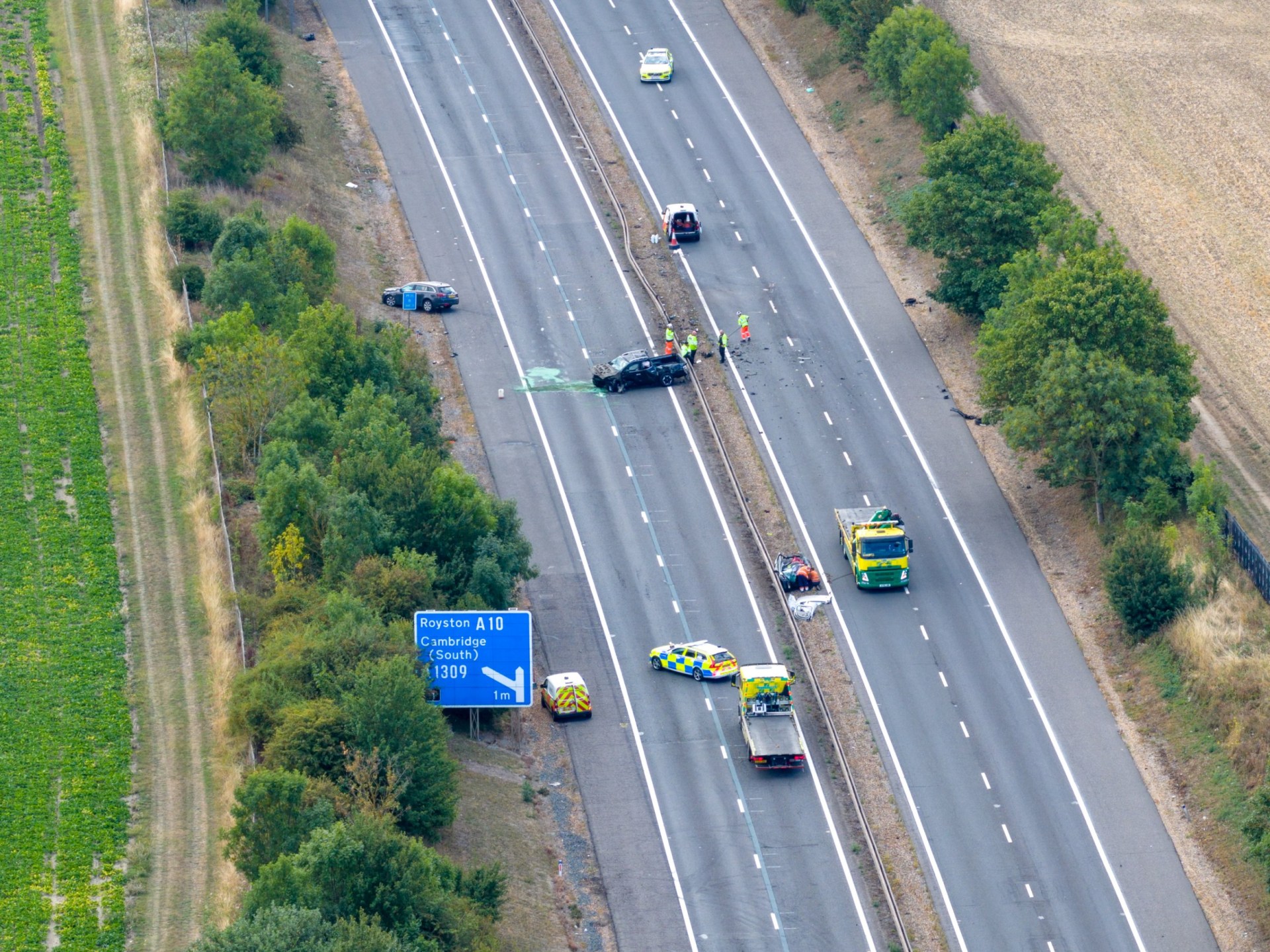 Major London motorway closed after lorry fire