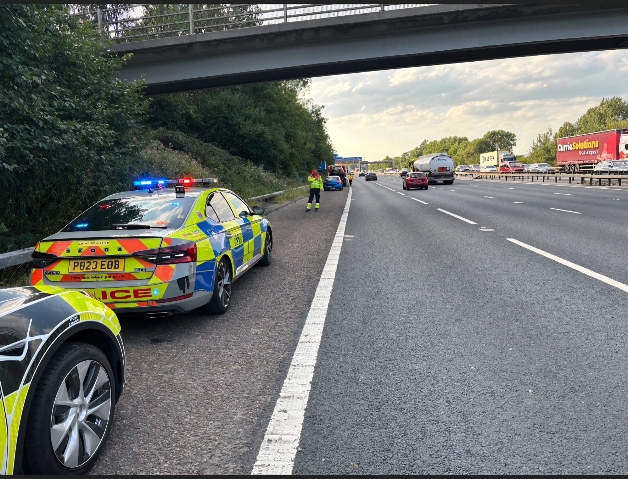 Police issue statement after child spotted walking on hard shoulder of M6