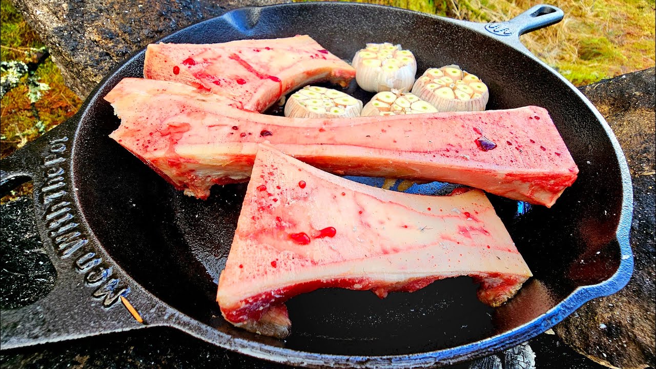 Beef Bone Marrow Garlic Bread Cooked in Nature - Next-Level Flavor!