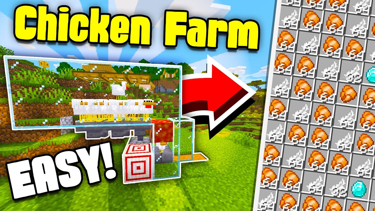 Easiest Automatic Chicken Farm – Minecraft 1.21+ (Java & Bedrock)