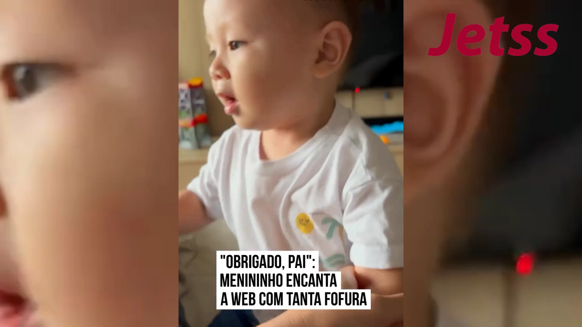 Menino agradece ao pai após receber ajuda para subir no sofá e encanta