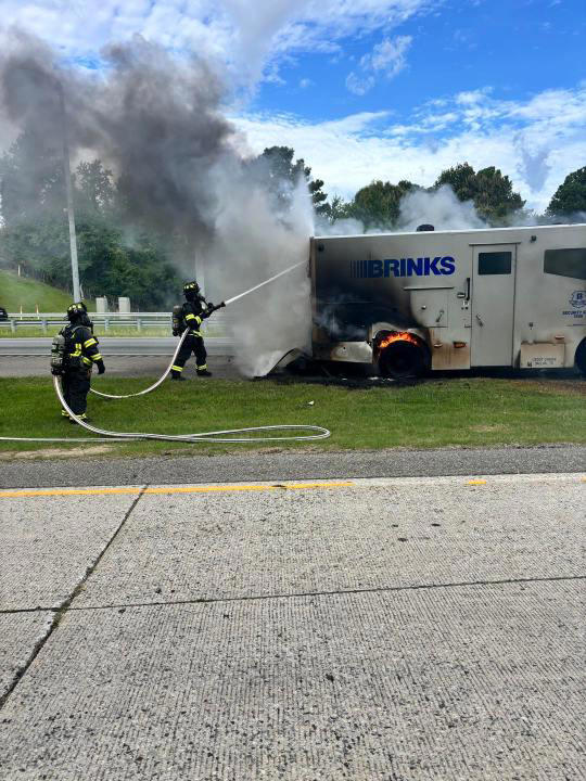 Money inside truck that caught on fire near MMMBT