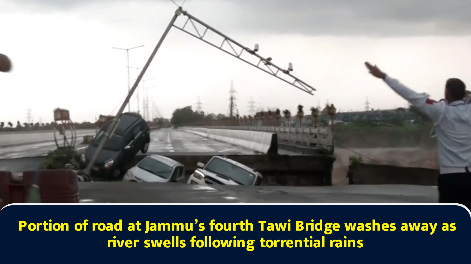 Portion of road at Jammu’s fourth Tawi Bridge washes away as river ...