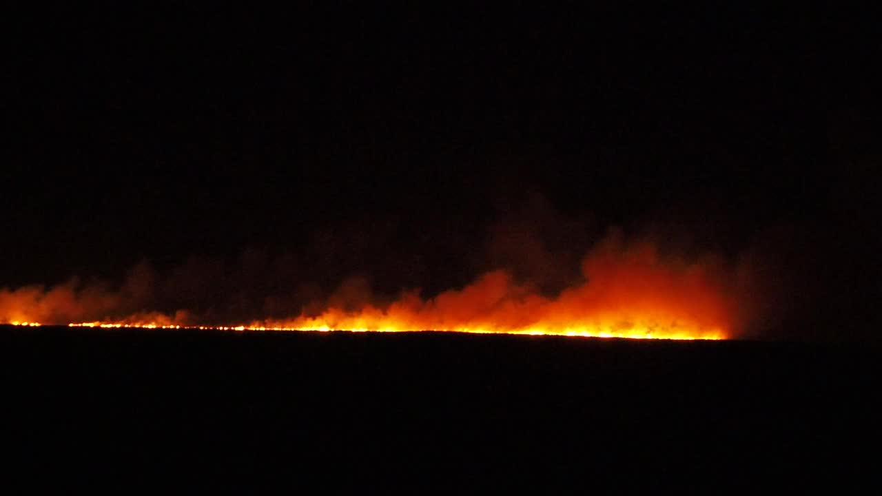 Nighttime Moorland Fire, Near Fylingdales, Whitby