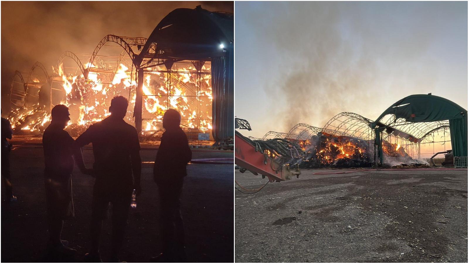 In fiamme quattromila rotoballe di paglia
