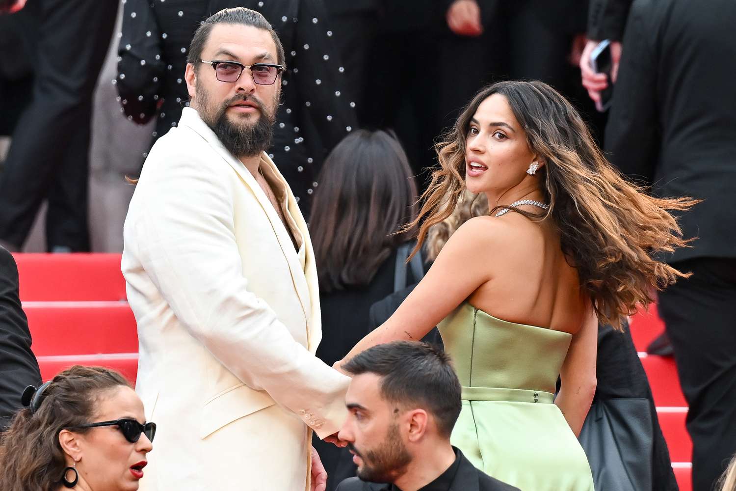 Adria Arjona Recalls Boyfriend Jason Momoa Walking in on Her Partying ...