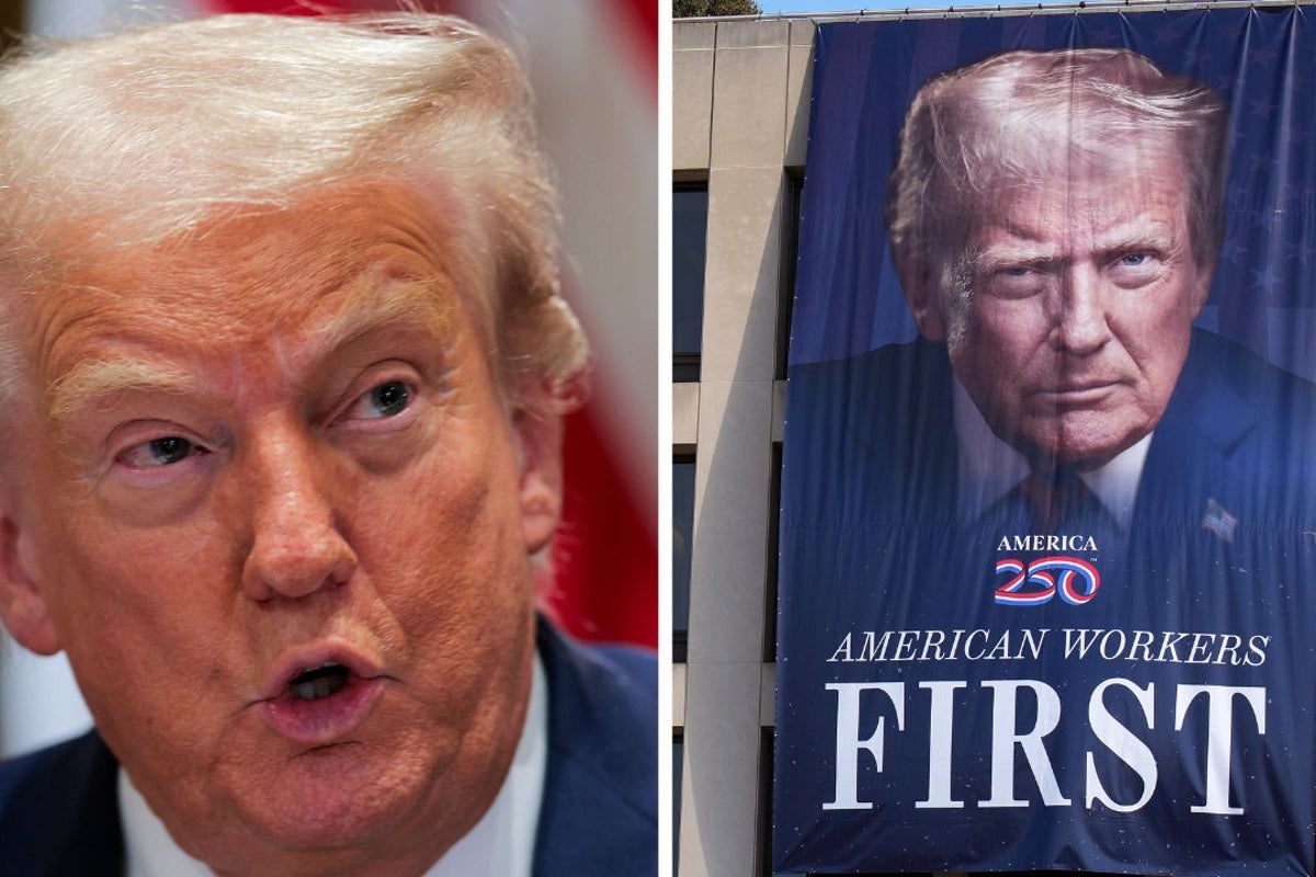 Trump told his ‘big, beautiful face’ now hangs on a banner from the ...