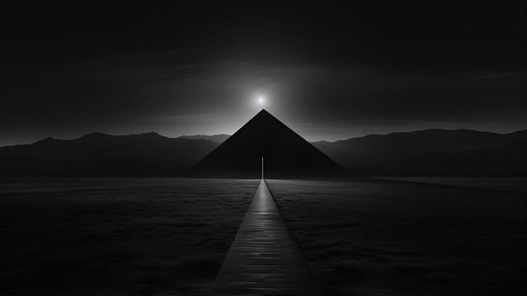 Strange dark pyramid detected by satellite imagery