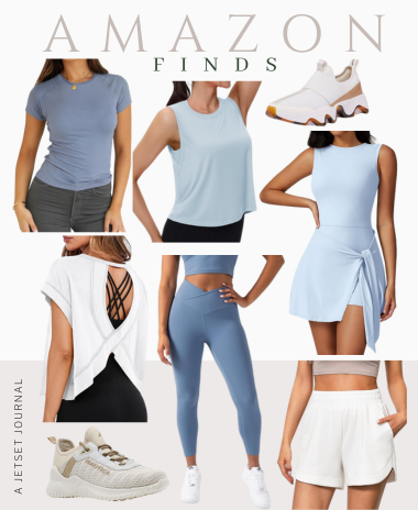 New blue and white athleisure just in time for the winter season