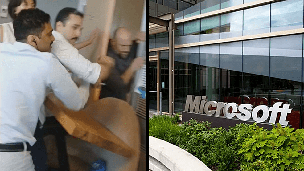Microsoft president speaks following pro-Palestinian protesters ...