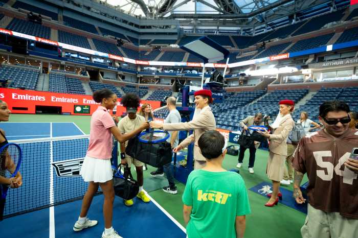 Kids from Kings County Tennis League rally with Sloane Stephens, John ...