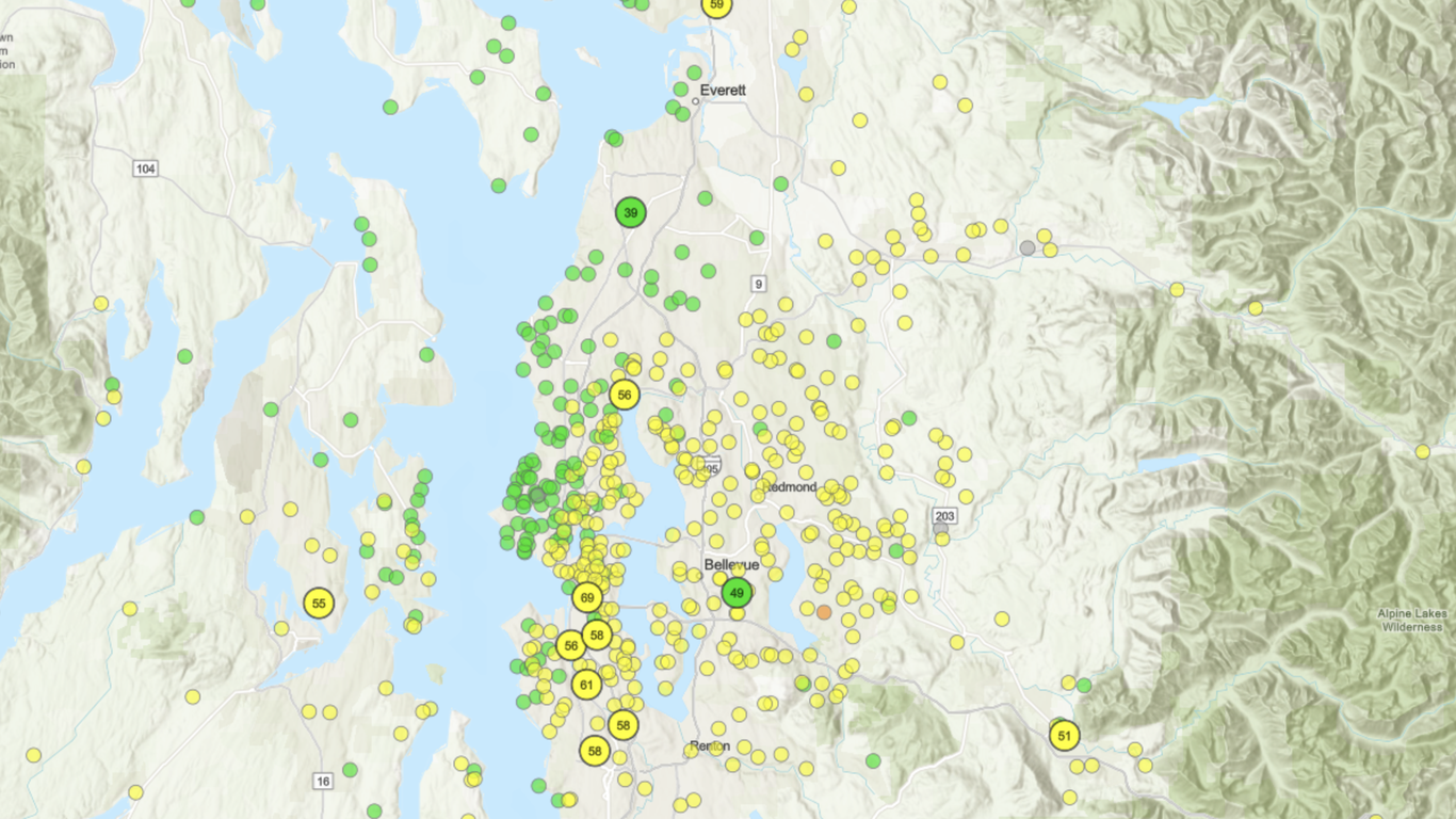 Wildfire smoke settles over Seattle