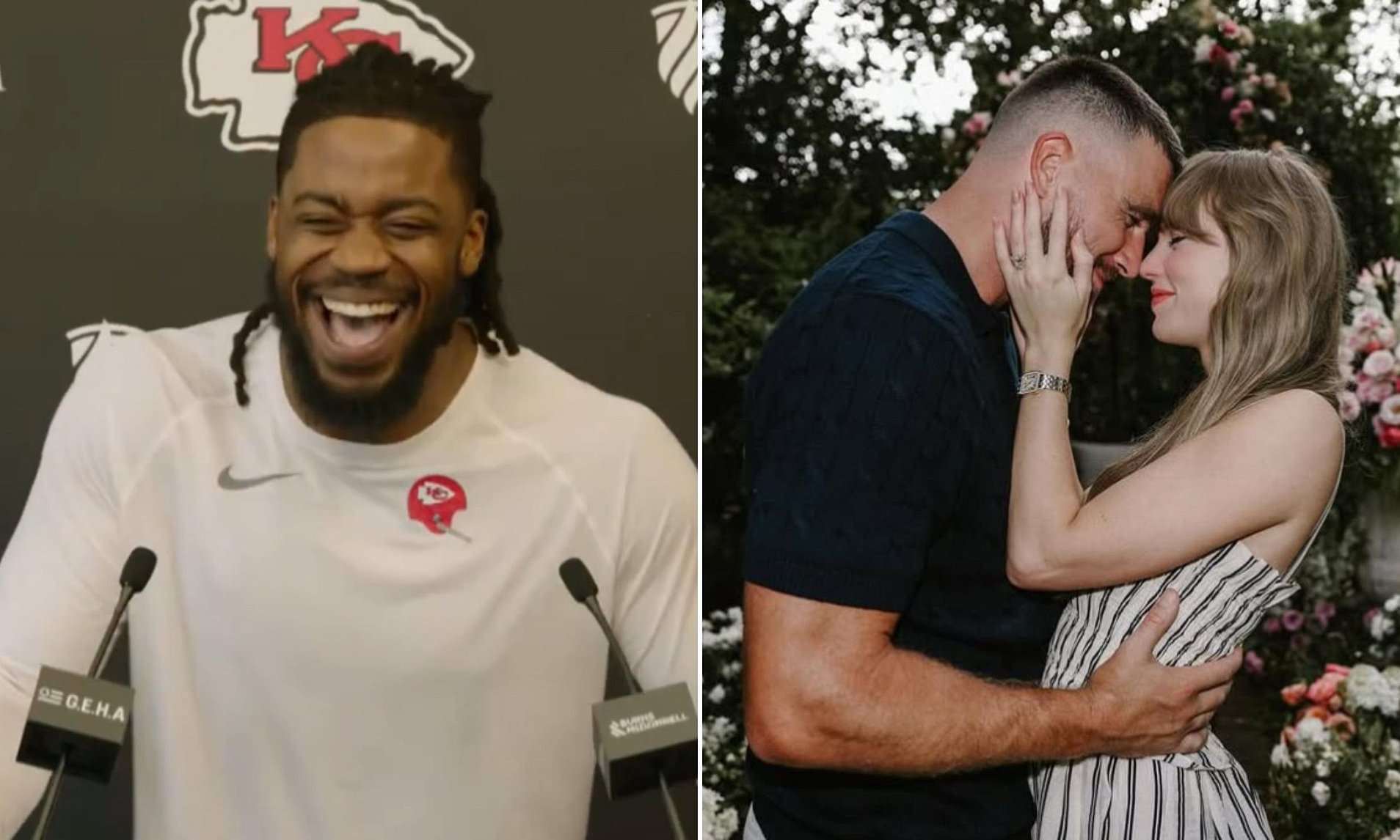 Astonished Chiefs star learns Taylor Swift and Travis Kelce are engaged ...
