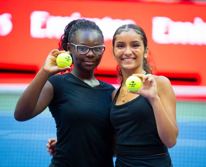 Kids from Kings County Tennis League rally with Sloane Stephens, John ...